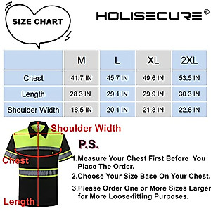 HoliSecure Safety Shirts for Men,High Reflective Men Polo Shirt with Pocket,Short Sleeve Workwear Breathable and Fast Dry(Yellow,2XLarge)