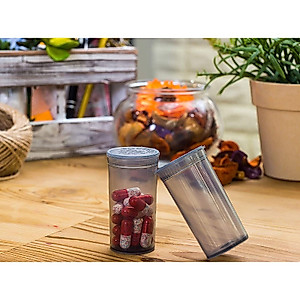 Juvale 50 Pack Empty Pill Bottles with Caps - 13 Dram Medicine Containers, Prescription Vials with Lids (Black)