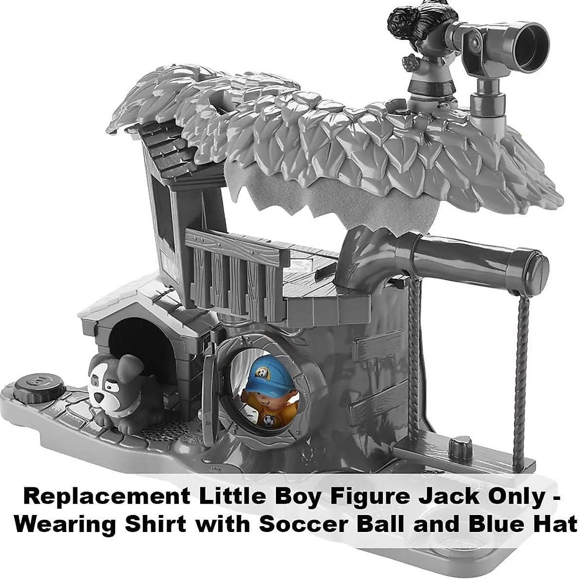 Replacement Part for Fisher-Price Little People Swing & Share Treehouse Playset - DYF19 ~ Replacement Little Boy Figure Jack ~ Shirt with Soccer Ball ~ Blue Hat