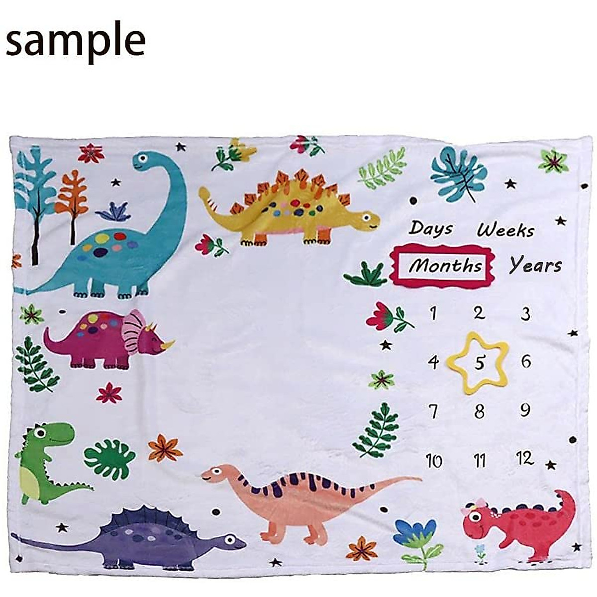 OHTMTHO Baby Monthly Milestone Blanket, Baby Blankets for Boys | Girls, Newborn Photo Background Blanket with Milestone Marker, Wolf & Deer, 40"x50"