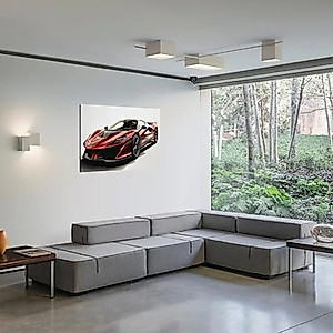 Car Poster Ferrari F40 Supercar Posters Racing Car Canvas Wall Art For Boy's Bedroom SuperCar Wall Decor Frame-style 30x20inch(75x50cm)
