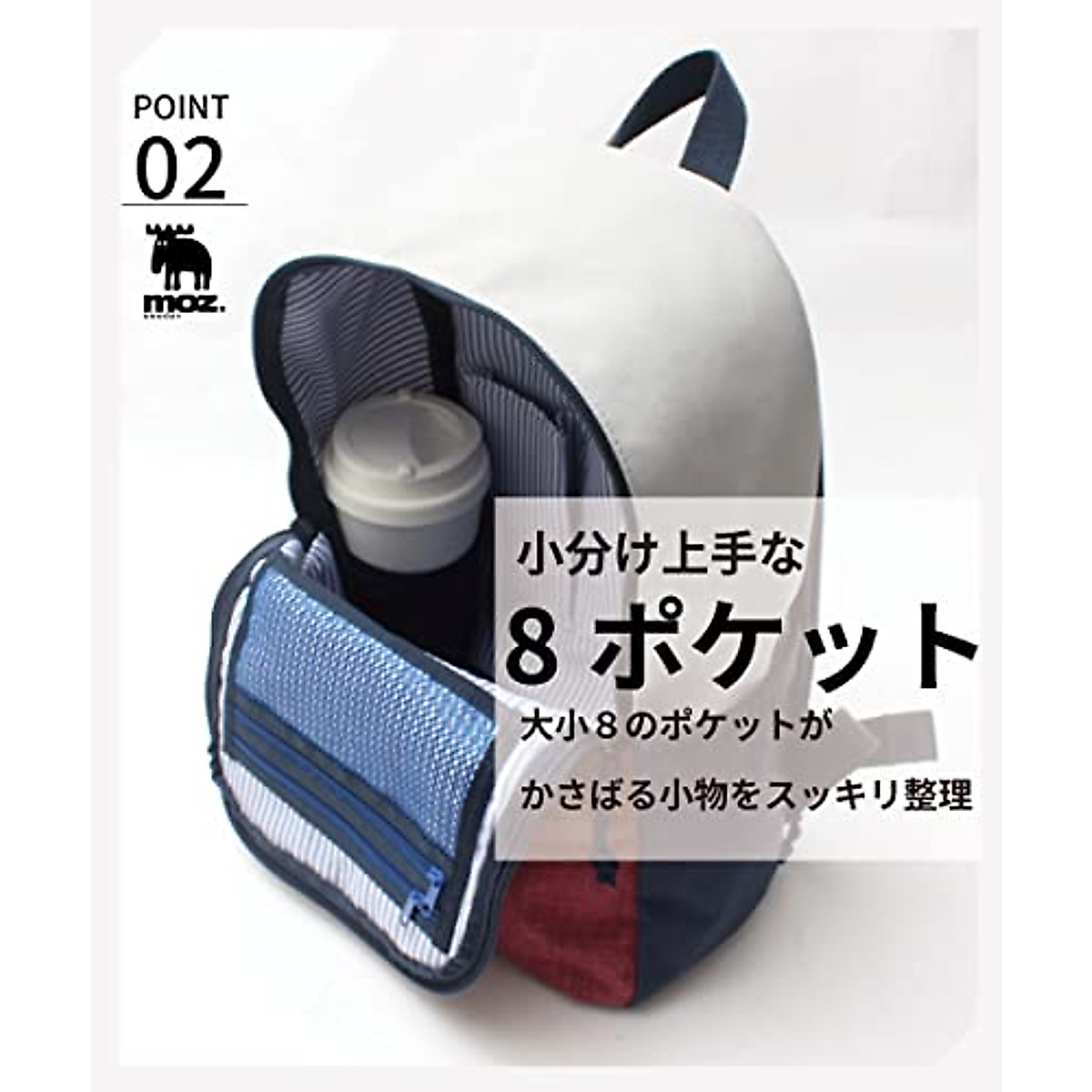 Moz ZZEI-05 Round Backpack, Backpack, Women's, Men's, Unisex, Large Capacity, Lightweight, Reflector, Black