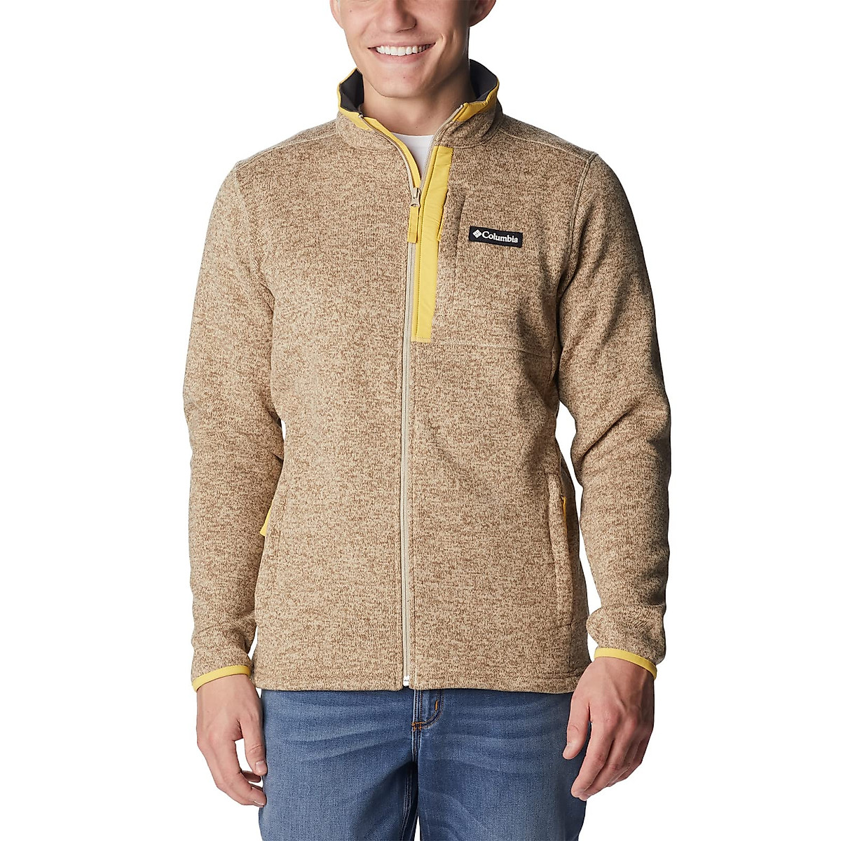 Columbia Men's Sweater Weather Full Zip, Ancient Fossil Heather, Large