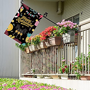 Happy Retirement Garden Flag, Retire Gift Grandparents Garden Banner Goodbye Tension Hello Pension Flag Yard Outdoor Decor, 12 x 18"