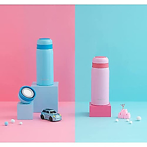 GrandTies Kids Insulated Water Bottle- 12oz Lightweight Stainless Steel Vacuum Insulate Bottle for Kids- Double Walled Thermal Bottle, Metal Canteen Keep Children Favorite Beverages Hot or Cold (Blue)