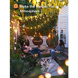 addlon 54(48+6) FT Solar String Lights Outdoor Waterproof with USB Port & Remote Control Solar Patio Lights Long Last for 20+Hrs Dimmable Solar Power LED Bulbs for Porch Garden Market Bistro