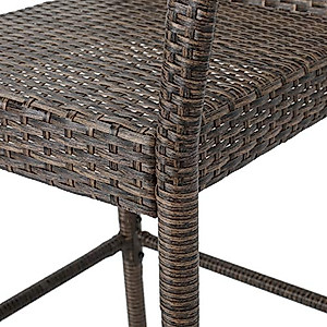 Christopher Knight Home Delfina Outdoor Wicker Barstools with Iron Frame, 4-Pcs Set, Mix Mocha