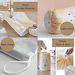 Wealthy888 Multifunction Large PEVA Blanket Storage and Organizer Bags, Folding with strap, Water and Dust Proof, Also Suitable for Comforters, Bedding, Pillow, Doll, Children Toy and Books (32.7” x 18.5”) (Green)