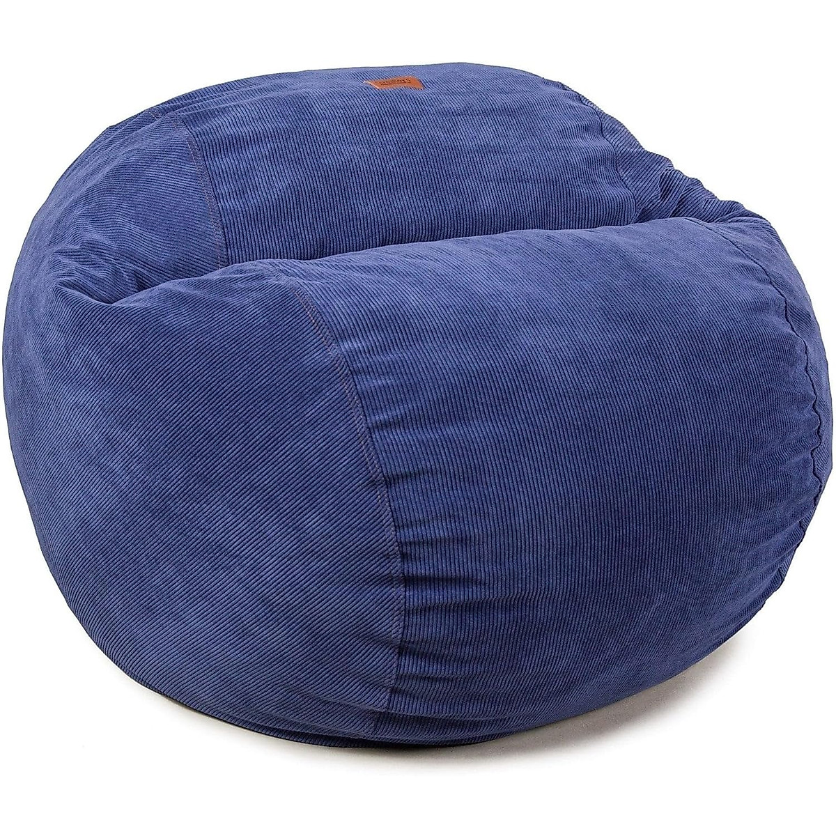 CordaRoy's Corduroy Bean Bag Chair, Convertible Chair Folds from Bean Bag to Lounger, As Seen on Shark Tank, Navy - Queen Size