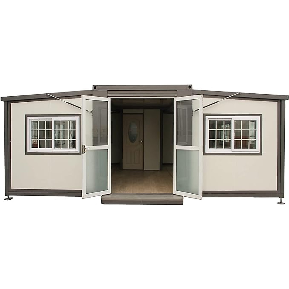 Insulated Expandable | Prefabricated House | 20ft x 40ft | Modern Villa | Big Living Rooms | Sound Proof | Water Proof | Rust Free | Earthquake Proof | Hurricane Proof | Personal | Office Site, White