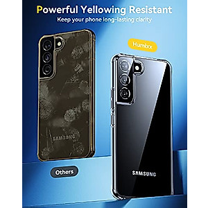 Humixx Samsung Galaxy S22 Crystal Clear Case, [20X Anti-Yellowing][Military Grade Shockproof] Soft Slim Fit Transparent Protective TPU Silicone Bumper Airbag Case Cover for Samsung S22 5G,Clear