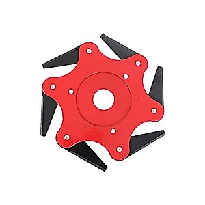 Universal 6 Teeth Trimmer Head, Blade Adapter Kit, 6 Steel Razors Trimmer Head, Thrust Plate Guard Washer, Thrust Washer, Rider Plate, Lock nut, Lawn Machine Parts Replacement Accessary