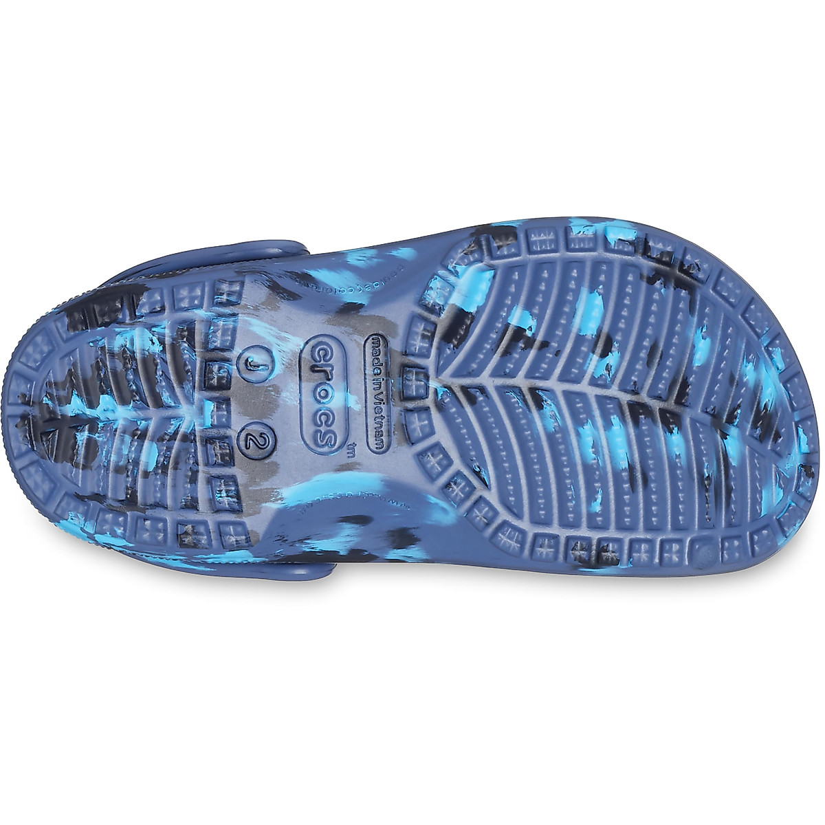 Crocs Classic Marbled Tie-Dye Clog (Little Big Kid) K NVY/Mlt, Navy/Multi, 12 US Unisex