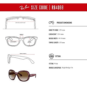 Ray-Ban Jackie ohh ii RB4098 6593T5 60MM Transparent Dark Brown/Grey Gradient Brown Polar Polarized Cateye Sunglasses for Women + BUNDLE With Deisgner iWear Complimentary Eyewear Kit