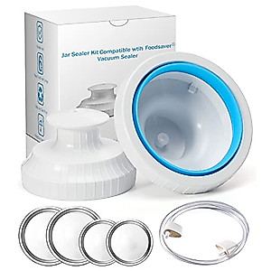 Mason Jar Vacuum Sealer Kit for Foodsaver, Food Saver Jar Sealer Attachment, Food Storage Vacuum Sealer Kit with Accessories Hose for Wide & Regular Mouth Mason Jar