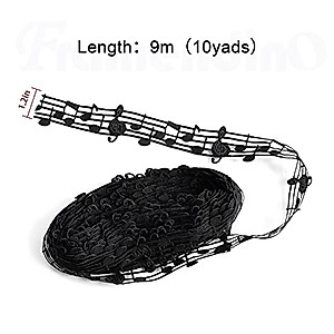Framendino, 10 Yards 30mm Hollow Cut Out Music Note Ribbon Black for Gift Crafts Wedding Decoration