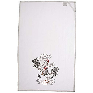 Kay Dee Designs Farmer's Market Rooster Embroidered Flour Sack Kitchen Towel, 17.5" x 28", Various