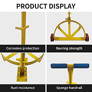 Kweetle Upgraded 55 Gallon Drum Dolly Barrel Wheels Barrel Dolly for 55 Gallon Drum Cart Round Dolly Steel Low Profile 1200lbs Heavy Duty Steel Frame Drum Cart for Workshops, Factories, Warehouses