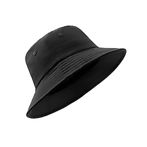 Extra Large Lightweight Bucket Sun Hat,Breathable Travel Cooling Hats,Outdoor Sun Hat for Big Heads 24.5"-25.5" Black
