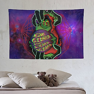 YWVWY King Gizzard And The Lizard Wizard Poster Vinyl Polyester Tapestry Wall Art Print Gift Picture Painting Tapestries Artwork Bedroom Home Decor 40"x60"