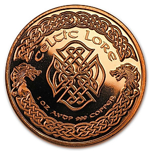 Welsh Red Dragon Celtic 1 oz Pure .999 Copper Round Bullion Coin in Capsule with COA by Heavenly Metals