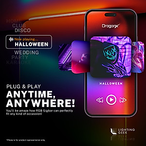 DragonX 4 Gigbar DJ Stage Light Stands with DMX LED, Mobile DJ Lighting Packages, Par Can Spotlight, Sound Activated Strobe for Party, Wedding, Church, DJ Stand for Lights