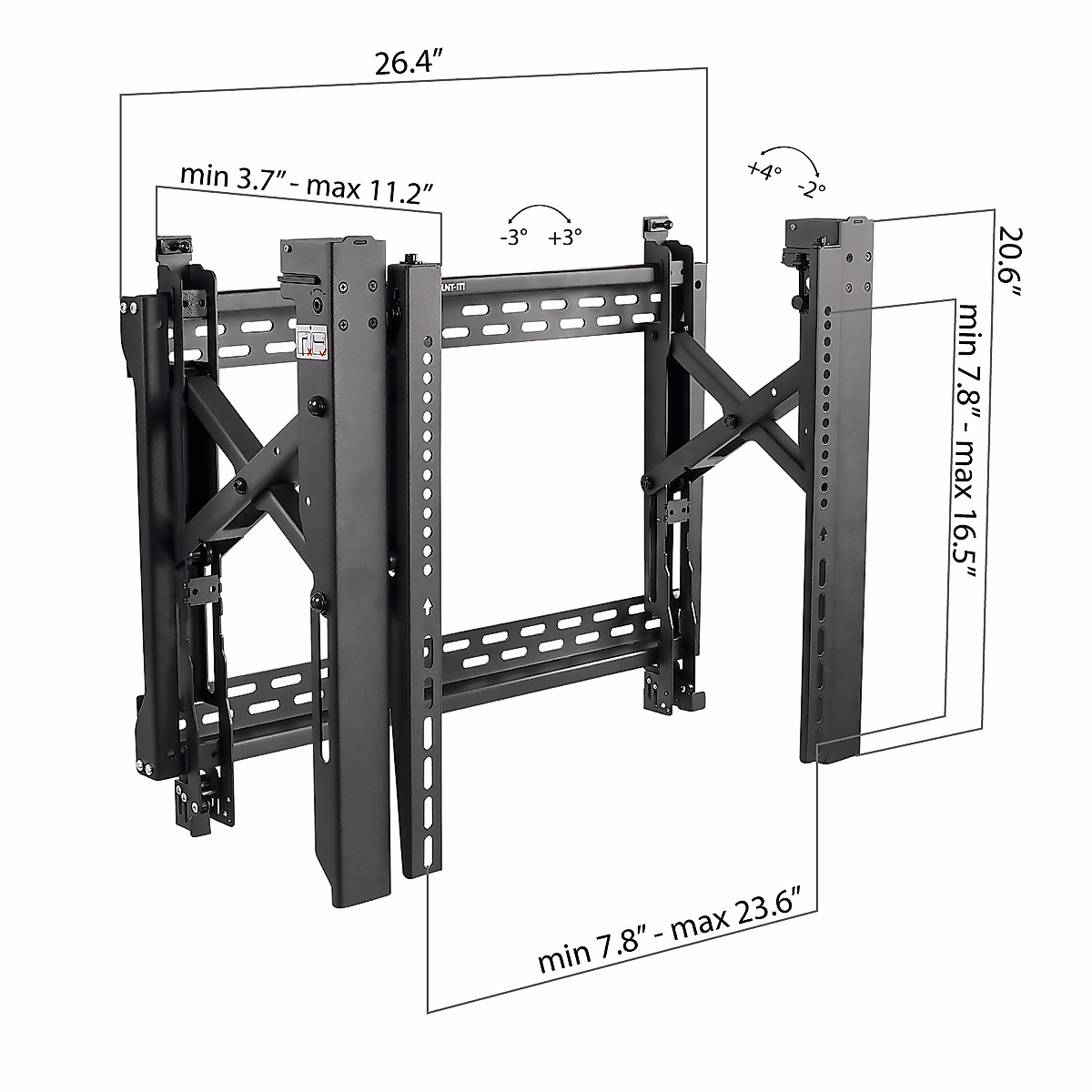 Mount-It! Pop Out Video Wall Mount, Digital Signage TV Menu Board Mount for 32 to 70" TVs, Up to VESA 600x400, Commercial Grade 154 Lbs Capacity