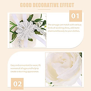 PRETYZOOM Wrist Corsage Wristlet Bracelet Bridesmaid Bride Corsage Wristlet Band Wedding Party Decorations Prom Ceremony Accessories