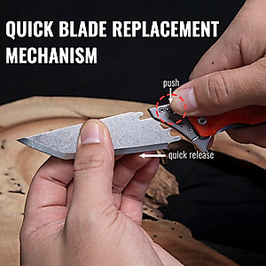 9TiEDC Folding Pocket Flipper Knife, 4pcs Replaceable Blades, 3.5" 440 Steel Blade G10 Handle EDC Knife with Pocket Clip for Men Women, Sharp Camping Survival Hiking, Outdoor or Indoor Carry Knives