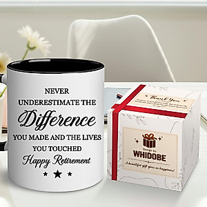 WHIDOBE Happy Retirement Gifts for Men Women - Going Away Gifts for Boss, Manager, Coworkers Office, Colleague, Goodbye, Farewell, Coworkers Leaving, Quitter for Coworker, Retired Accent Mug 11oz