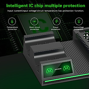 Stand for Xbox Series X, Dual Controller Charging Station with 2 Rechargeable Battery Pack, 10 Game Slots & Headphone Holder for Xbox Series X (Dark Black)