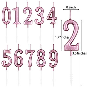 75th & 57th Birthday Candles, Rose Gold Number 75 57 Candle for Cake, Happy Birthday Cake Topper Decoration for Birthday Anniversary Celebration Party Supplies