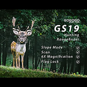 Gogogo Sport Vpro Green Hunting Rangefinder -1200 Yards Laser Range Finder for Hunting and Golf with Speed, Slope, Scan and Normal Measurements - Rechargeable - with USB Cable (1200 Yard)