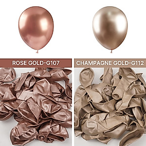 PartyWoo Metallic Rose Gold Balloons, 85 pcs Champagne Gold Balloons Different Sizes Pack of 18 Inch 12 Inch 10 Inch 5 Inch Balloons for Balloon Garland as Party Decorations, Champagne Gold-G112