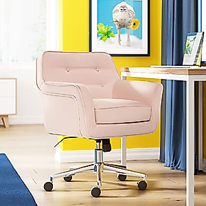 Serta Style Ashland Home Office Chair, Party Blush Pink Twill Fabric