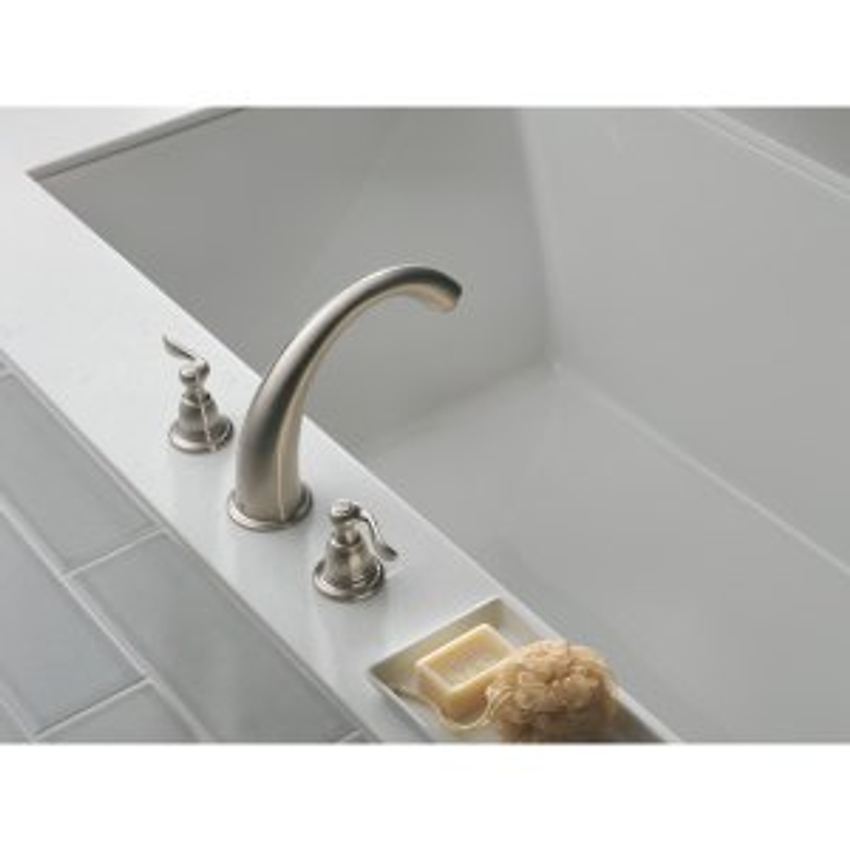 Delta Faucet Windemere 2-Handle Widespread Roman Tub Faucet Trim Kit, Deck-Mount, Stainless BT2796-SS (Valve Not Included), 6.50 x 11.00 x 11.00 inches