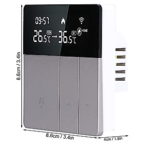 SALUTUY Intelligent Programming Control Thermostat, WiFi Intelligent Temperature Controller APP Voice Control Thermostat Remote Temperature Controller 95-230V(GA Water Heating)
