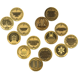 Bible Study Set, The Seven Churches of Revelation, 7 Study Booklets & 7 Challenge Coins, Bulk Bible Study Supplies for Men & Women, Christian Group Devotional Gift Set, Early Church Life Applications