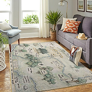 SHOUSE 100 Acre Wood Map Rug, Winnie The Pooh Hundred Acre Wood Rug, Winnie The Pooh Area Rug for Nursery, Washable Rug, Winnie The Pooh Rug for Nursery, Living Room Rug, Nursery Rug (72 * 48 inches)