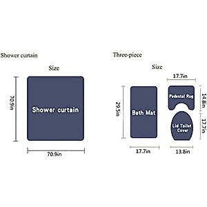 4PCS Fall Shower Curtain Bathroom Sets with Rugs, Toilet Lid Cover and Bath Mat, Autumn Shower Curtain with 12 Hooks, Pumpkin Maple Leaves Shower Curtain for Thanksgiving Bathroom Decor Set