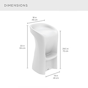 Ledge Lounger in-Pool Barstool (Set of 2) (White, Bar Height)