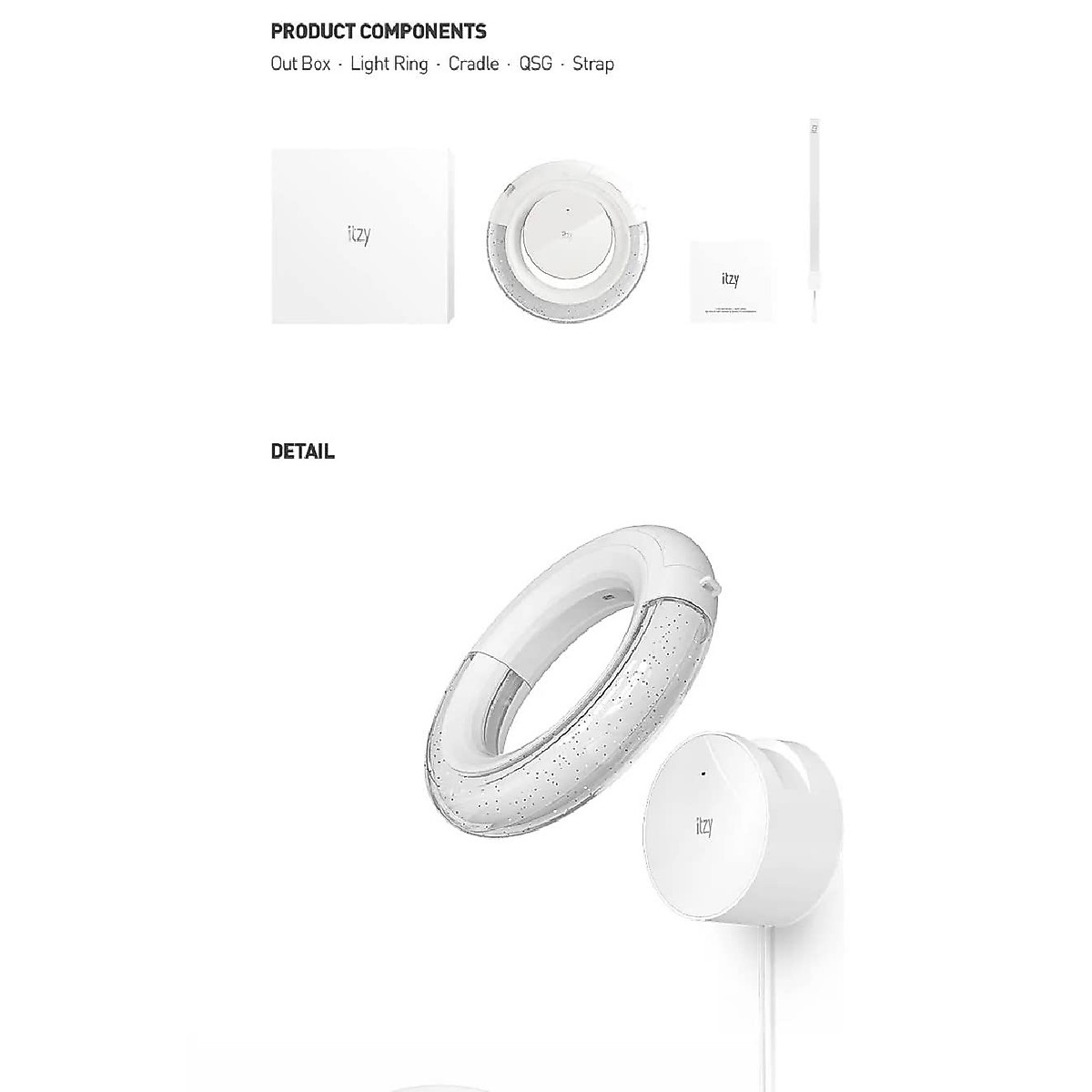 KPOPINTOUCH ITZY Official Light Ring with Wrist Strap Fan Cheering Lightstick for K-Pop Idol Concert Lightup Lighting Merchandise