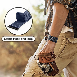 Rugged Nylon Band for Apple Watch Ultra Band 49mm 45mm 44mm 42mm,Soft Sport Loop Adjustable Wristbands Replacement Strap for Apple Watch Band iWatch Ultra Series 9/8/7/SE/6/5/4/3/2/1,USA Flag light blue