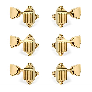 Kluson WaffleBack 3+3 Metal Keystone Button Gold