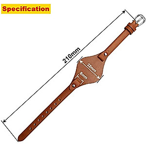 Dioway Women's 8mm Spring Bar Watch Band Genuine Calf Leather Replacement Straps for Fossil ES3148 ES4119 ES4176 ES3262 ES3077- Fossil Watch Band (Blue)