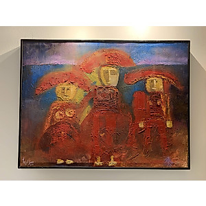 Valles Gomez Toreros Sin Toros - Oil Painting on Framed Canvas Made in Mexico