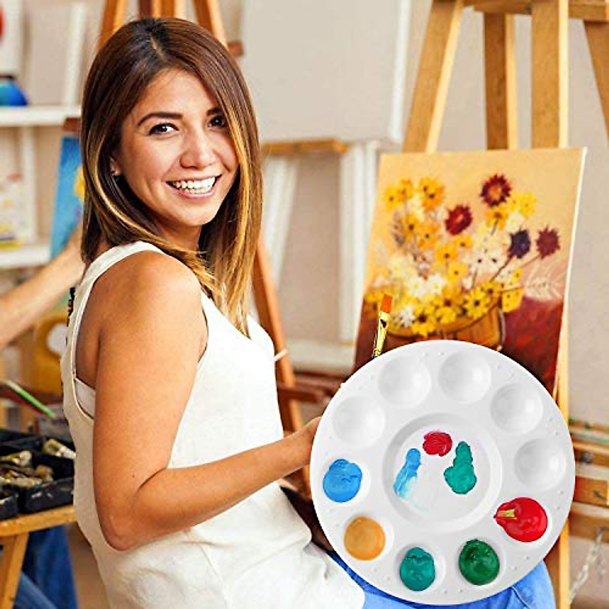 Zalduig Palettes，Paint Tray Palettes, 6 Pack, Paint Palette, Paint Pallet, Paint Tray, Palette, Painting Supplies, Painting Palette, Paint Trays for Kids, Plastic Palette, Paint Pallets for Kids