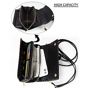 VASETA Wallet Purse for Women, Small Wallet Crossbody,PU Leather Clutch Purse,Credit Card Holder/Cash/Card Organizer Wallet