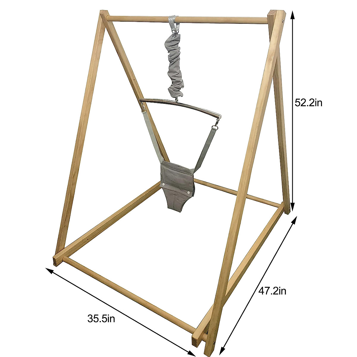 Avenlur Tulip Baby Bouncer - Foldable Baby Jumper with Stand - Self Standing Baby Bouncer and Swing Set for Children 6 Months to 3 Years - Baby Bouncer Seat (Gray)