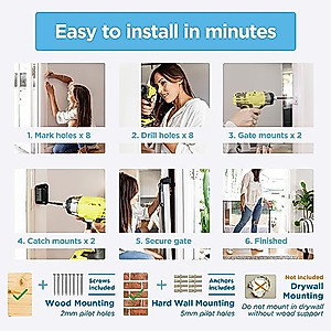 Perma Child Safety Indoor/Outdoor Deluxe Aluminum Retractable Baby Gate 39" Tall Extends to 71" Wide, Black w/Aluminum Casing